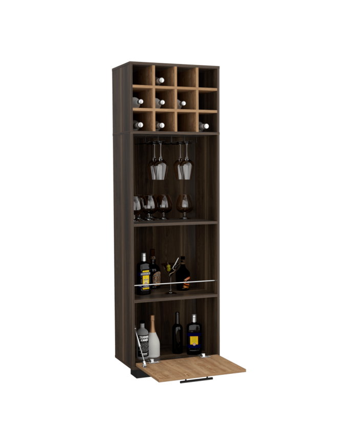 Bar Esquinero Marsel, Caoba y Miel, con Una Puerta Abatible y Espacio ...